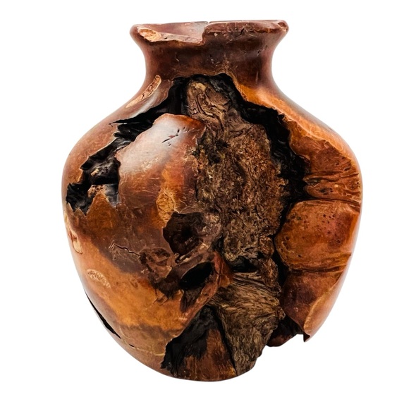 Vintage | Art | Vintage Mid Century Burl Wood Rustic Bud Vase | Poshmark